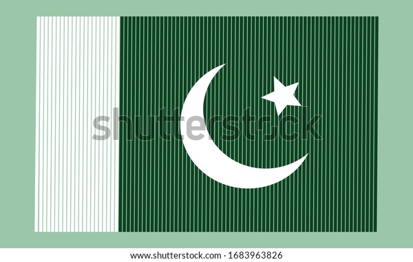 Flag Pakistan Vector Illustration Line Art Stock Vector (Royalty Free ...