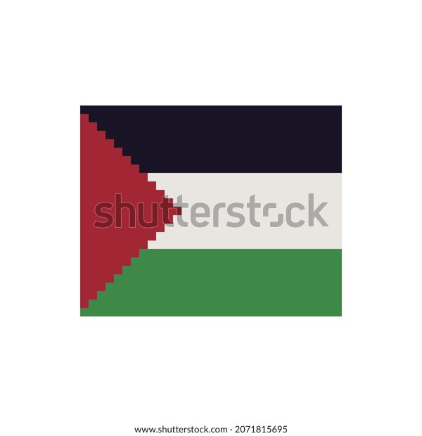 Flag Palestine Pixel Art Stickers Design Stock Vector (Royalty Free ...