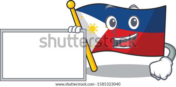 Flag Philippines Board Cartoon Character Design Stock Vector (Royalty ...