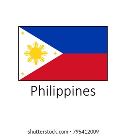 Flag Philippines Name Icon Official Colors: เวกเตอร์สต็อก (ปลอดค่า ...