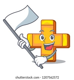 Flag Plus Sign Isolated On Mascot Stock Vector (Royalty Free ...