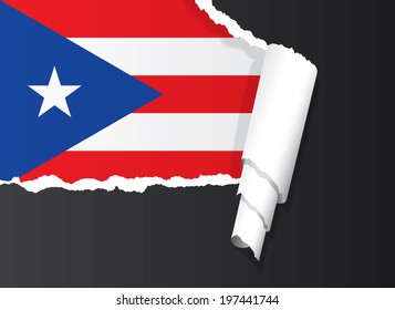 Flag Puerto Rico Under Ripped Paper: เวกเตอร์สต็อก (ปลอดค่าลิขสิทธิ์ ...