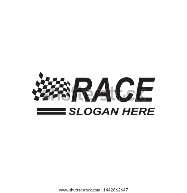 Flag Race Logo Vector Illustration Stock Vector (Royalty Free ...
