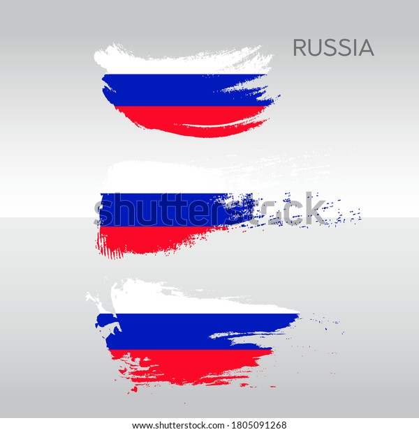 Flag Russia Vector Drawing Brush Stroke Stock Vector (Royalty Free ...