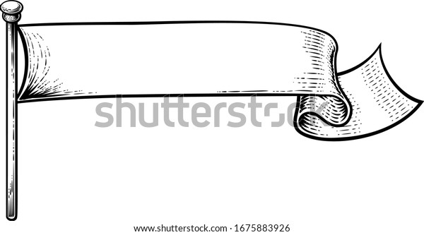 Flag Scrolls Vintage Paper Banner Ribbon Stock Vector (Royalty Free ...