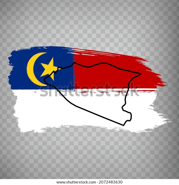 Flag State Malacca Brush Strokes High Stock Vector (Royalty Free ...