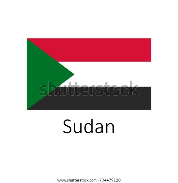 Flag Sudan Name Icon Official Colors Stock Vector (Royalty Free ...