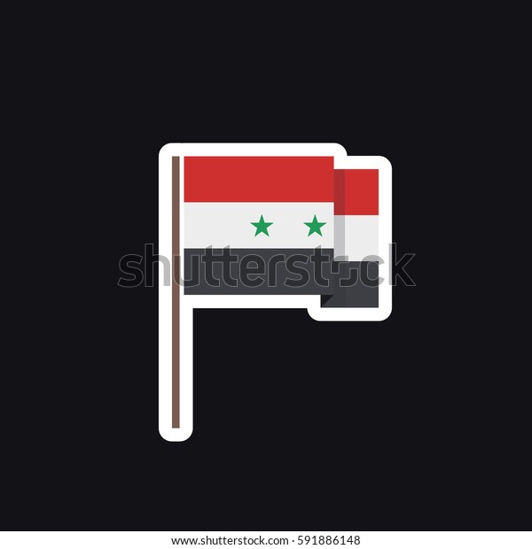 Flag Syria Sticker Vector Illustration Stock Vector (Royalty Free ...