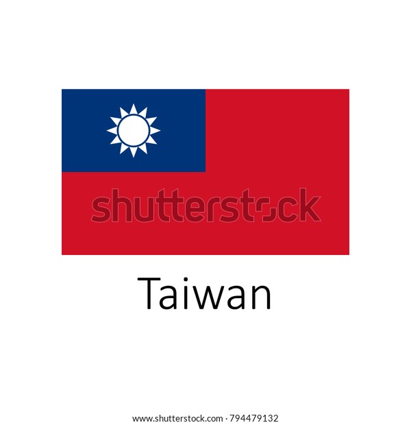 Flag Taiwan Name Icon Official Colors Stock Vector (Royalty Free ...