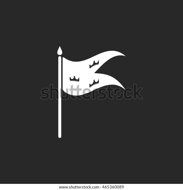 Flag Three Crowns Symbol Sign Simple Stock Vector (Royalty Free ...
