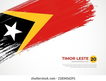 Flag Timor Leste Creative Painted Brush Stock Vector (Royalty Free ...