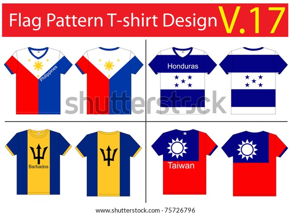 Flag Tshirt Designs International Vector Template: เวกเตอร์สต็อก (ปลอด ...