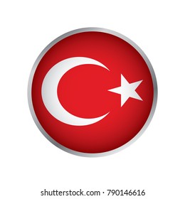 Flag Turkey Round Icon Stock Vector (Royalty Free) 790146616 | Shutterstock
