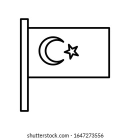 Turkey Flag Icon Outline Turkey Flag Stock Vector (Royalty Free ...