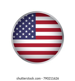 Flag United States Round Icon Stock Vector (Royalty Free) 790211626