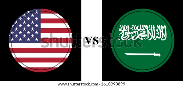 Flag Usa Vs Saudi Arabia Vector Stock Vector (Royalty Free) 1610990899 ...