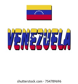 Venezuela Flag National Symbol Venezuela Lettering: เวกเตอร์สต็อก (ปลอด ...