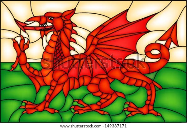 Drapeau du Pays de Galles avec : image vectorielle de stock (libre de ...