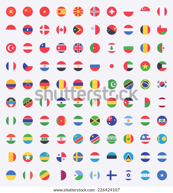 Bandera del mundo. Iconos vectoriales
