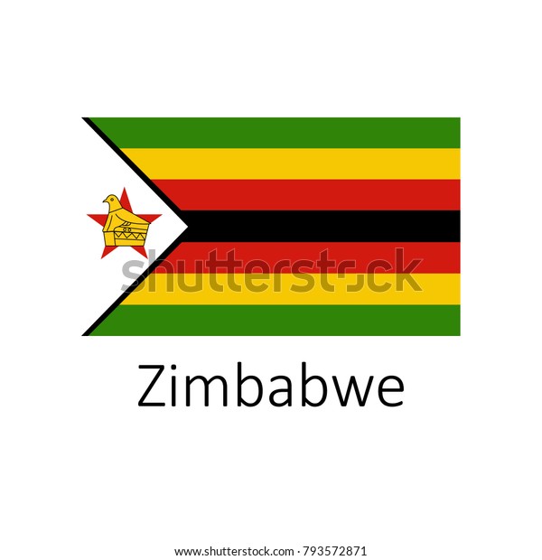 Flag Zimbabwe Name Icon Official Colors Stock Vector (Royalty Free ...