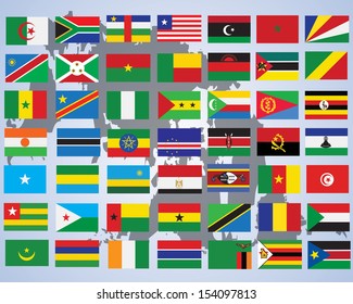 Flags Africa Complete Set Flags Original Stock Vector (Royalty Free ...