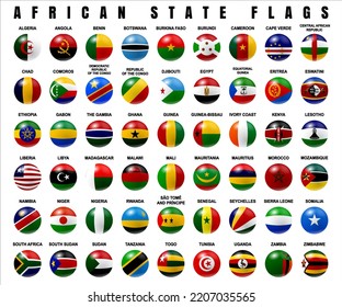 Flags African Sovereign States Flags Set Stock Vector (Royalty Free ...