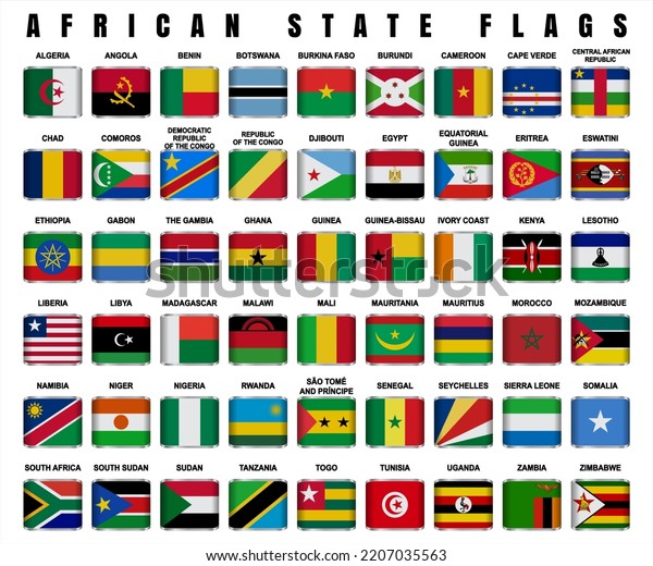Flags African Sovereign States Flags Set Stock Vector (Royalty Free ...