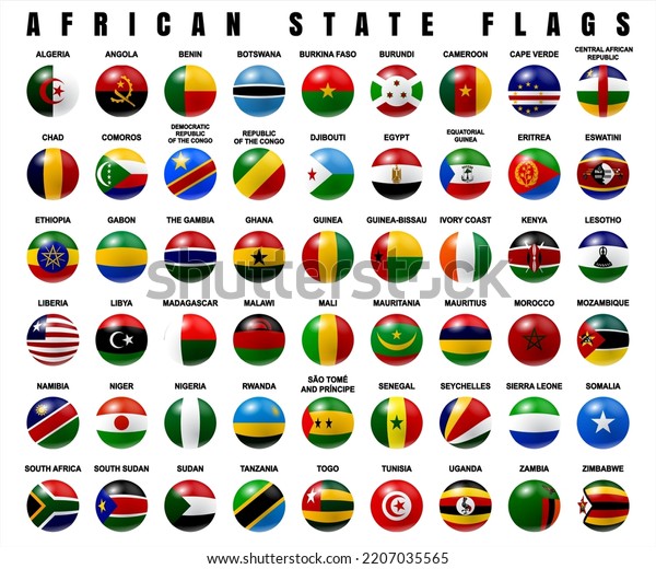 Flags African Sovereign States Flags Set Stock Vector (Royalty Free ...