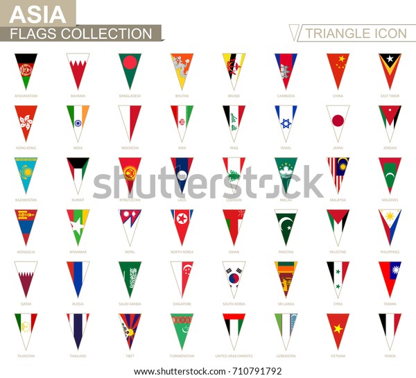 Flags Asia All Asian Flags Triangle: เวกเตอร์สต็อก (ปลอดค่าลิขสิทธิ์ ...