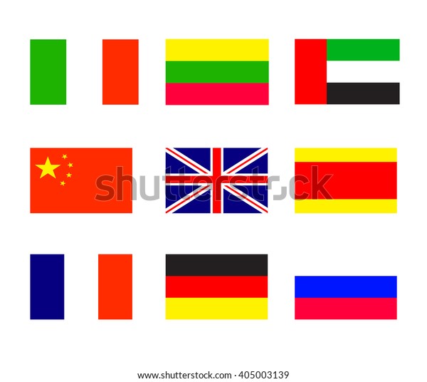 Flags Countries Most Widely Spoken Languages: vector de stock (libre de ...