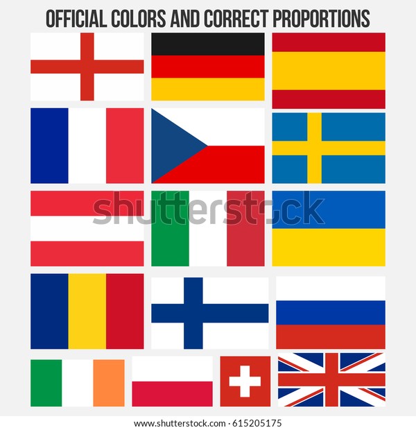 Flags Countries Official Colors Correct Proportions: เวกเตอร์สต็อก ...
