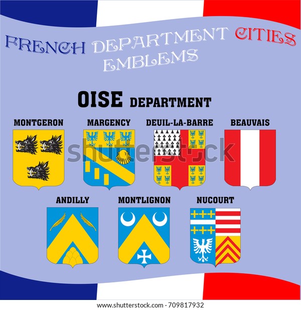 Flags Emblems French Department Cities Cities Stock Vector (Royalty ...