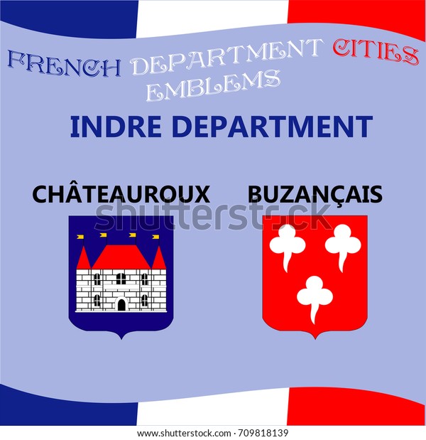 Flags Emblems French Department Cities Cities Stock Vector (Royalty ...