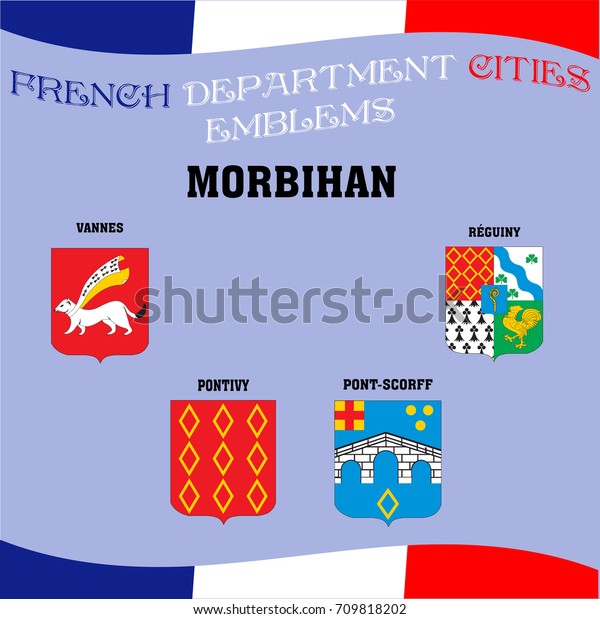 Flags Emblems French Department Cities Cities Stock Vector (Royalty ...