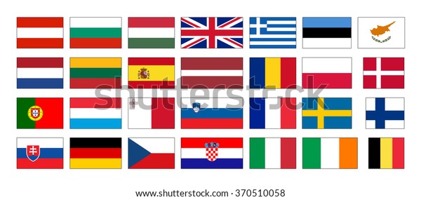 Flags European Union Countries Stock Vector (Royalty Free) 370510058