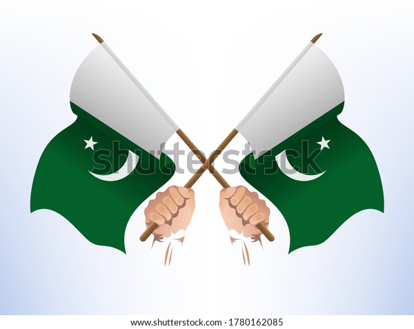 Flags Fluttered Across Pakistan Stock Vector (Royalty Free) 1780162085 ...
