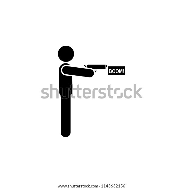 Flags Gun Icon Element Joke Dat: vector de stock (libre de regalías ...