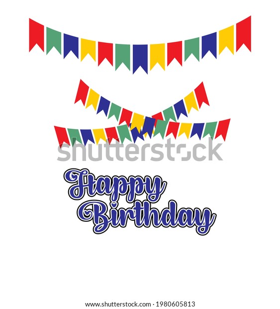 Flags Parties Can Design Birthday Invitations Stock Vector (Royalty ...
