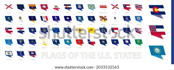 Flags Us States Sorted Alphabetical Modern Stock Vector (Royalty Free ...