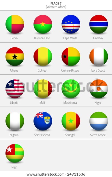 Flags Western Africa Countries 8 Stock Vector (Royalty Free) 24911536