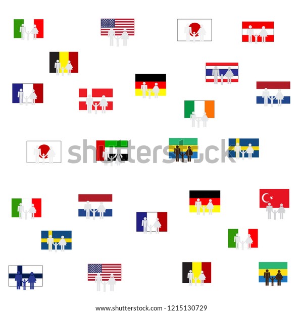 Flags World Background People Flags Stock Vector (Royalty Free ...