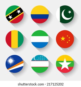 Flags World Set 13 Shadow Stock Vector (Royalty Free) 217125202 ...