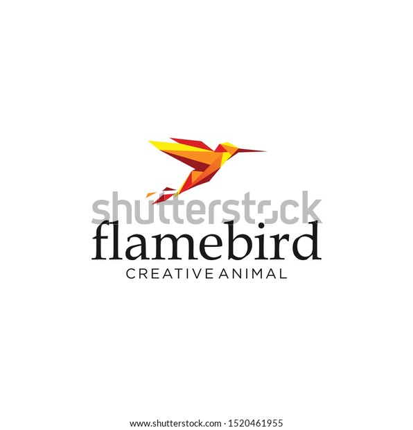 Flame Bird Logo Flying Fire Bird Stock Vector (Royalty Free) 1520461955 ...