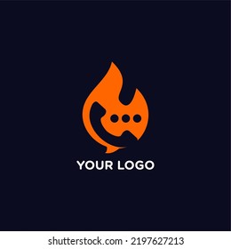 Flame Chat Talk Icon Logo Vector Stock Vector (Royalty Free) 2197627213 | Shutterstock