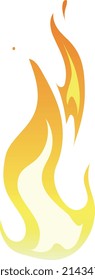 Flame Decal Yellow Fire Symbol Blaze Stock Vector (Royalty Free ...