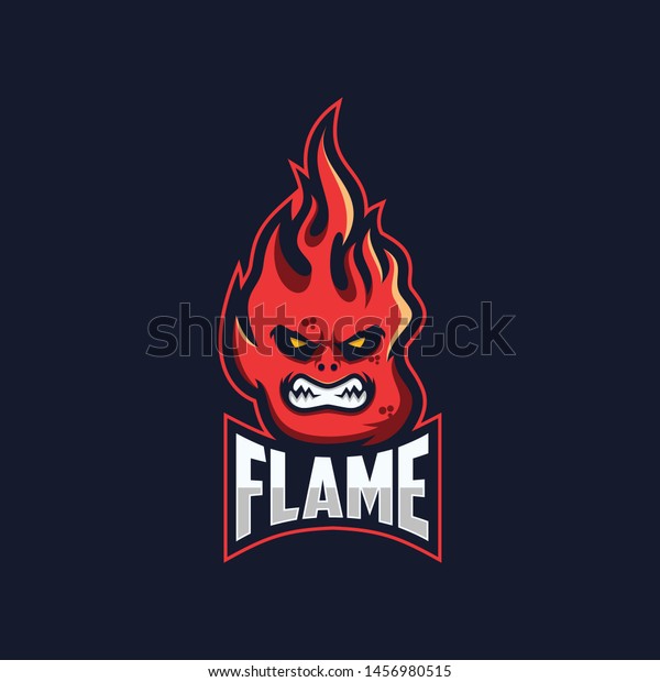 Flame E Sport Gaming Logo. Flame Devil vector gaming illustration
