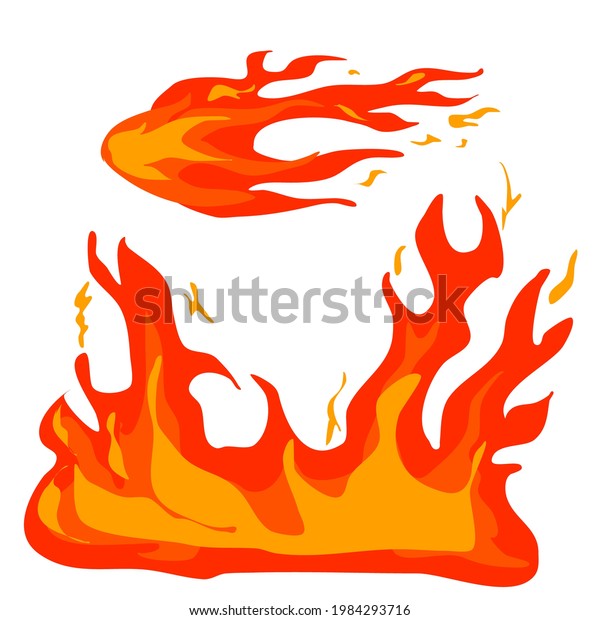 Flame Effect Comic Style Illustration Hand Stock Vector (Royalty Free ...