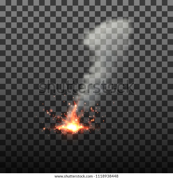 Flame Fire Fiery Flash Sparkling Dark Stock Vector (Royalty Free ...