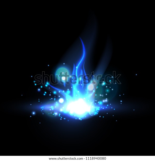 Flame Fire Fiery Flash Sparkling Dark Stock Vector (Royalty Free ...
