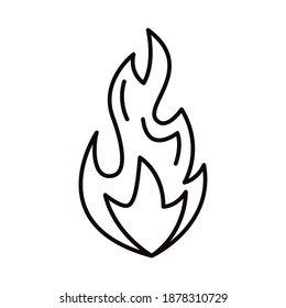 Flame Fire Hot Line Style Icon Stock Vector (Royalty Free) 1878310729 ...